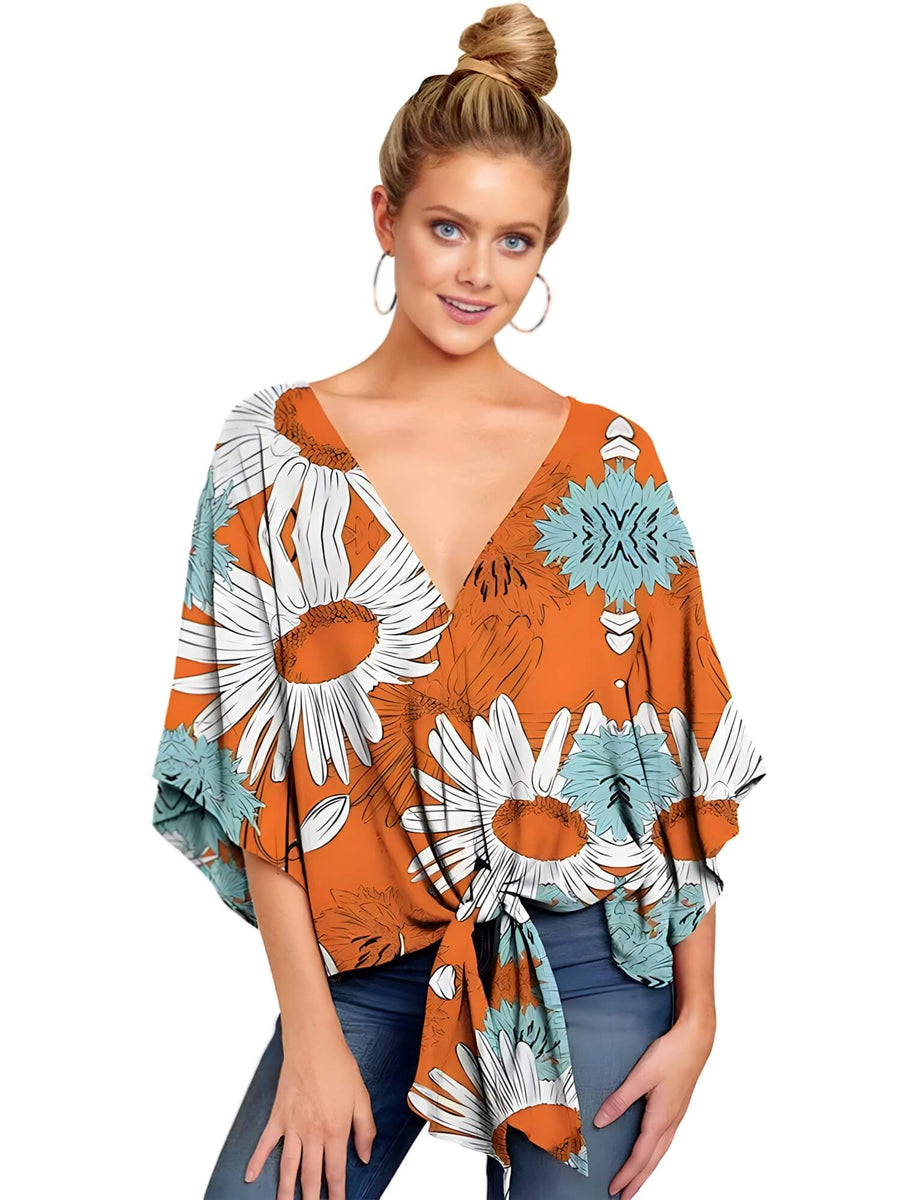 Blusa Gola V Elea – Donna Blanc